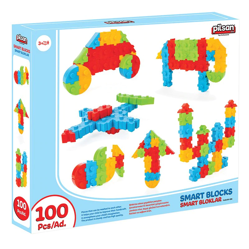 Set de construit, SMART BLOCKS, 100 piese